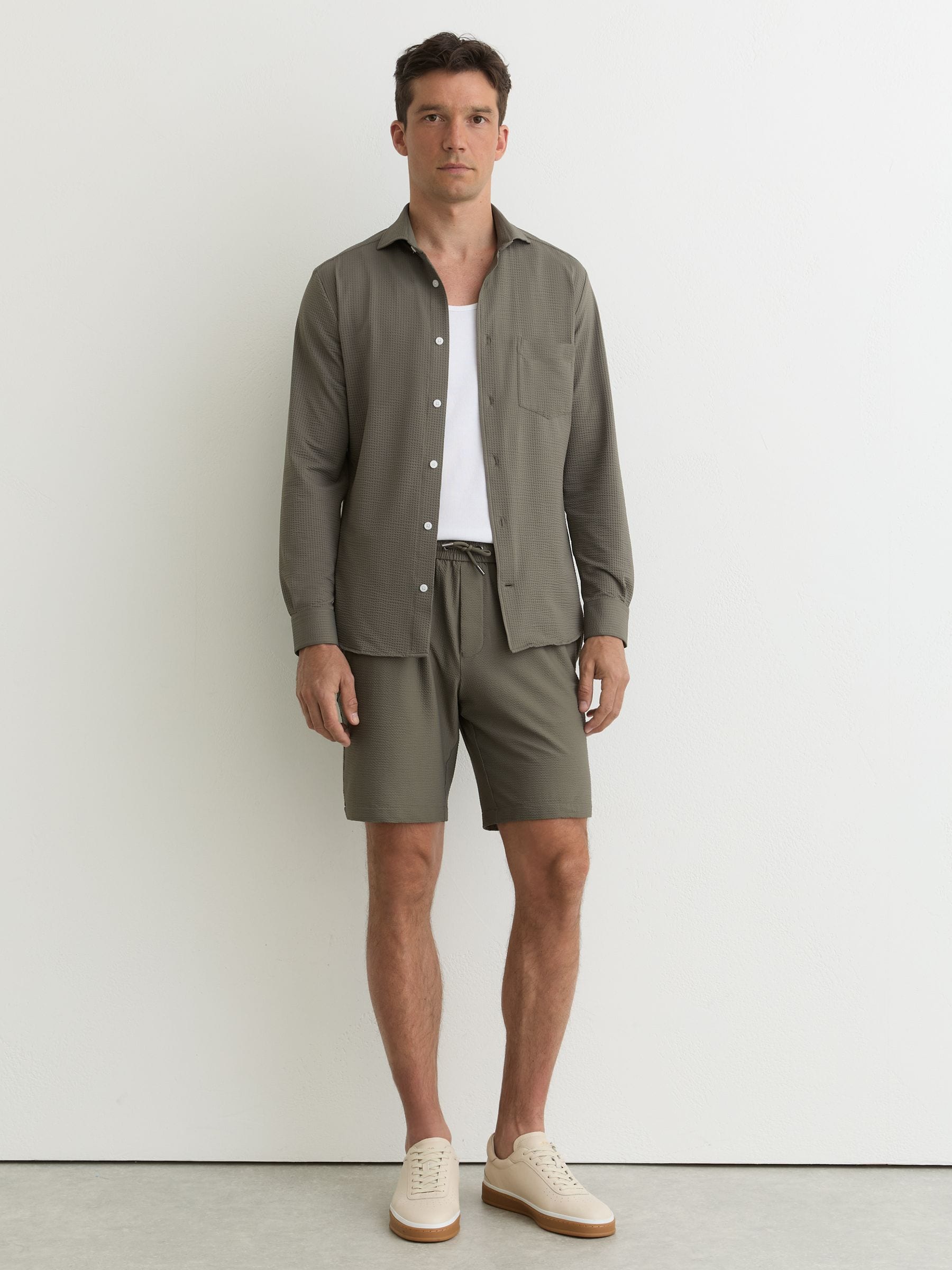 REISS Reiss Ajay Seersucker Drawstring Shorts